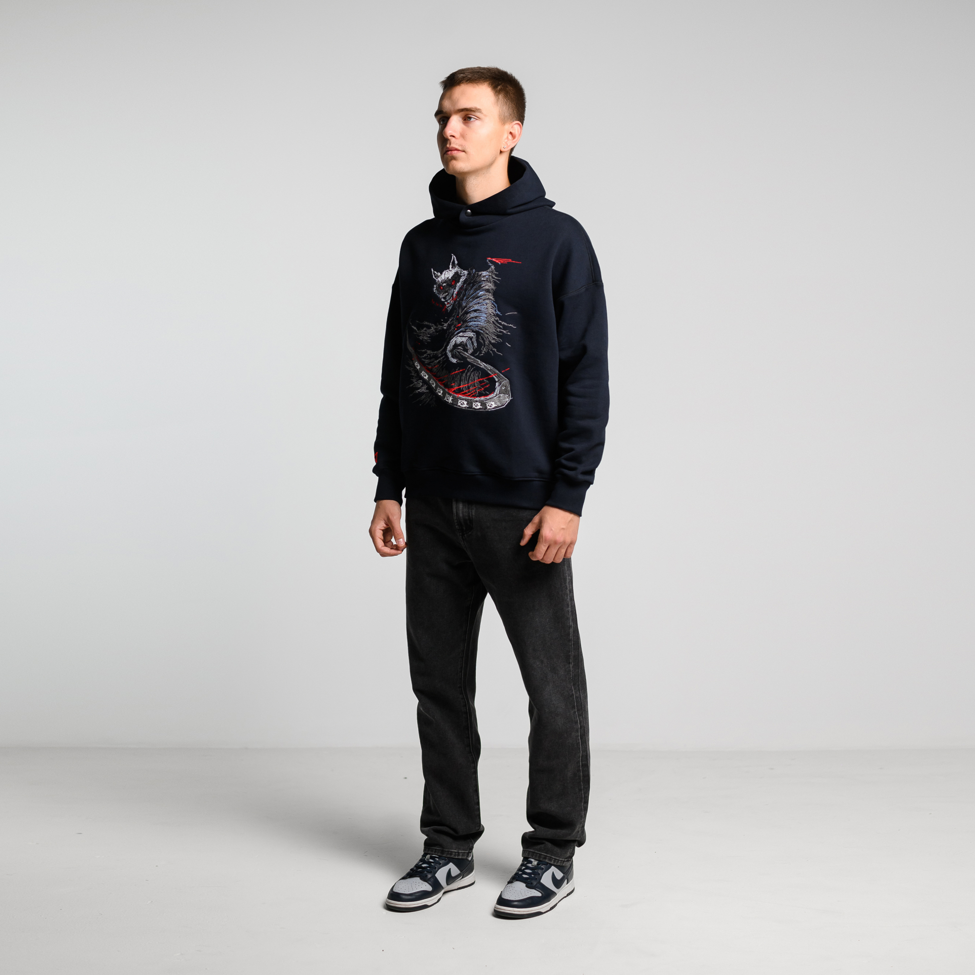 Худи с кнопкой Волк (Hoodie171) — Indiwd